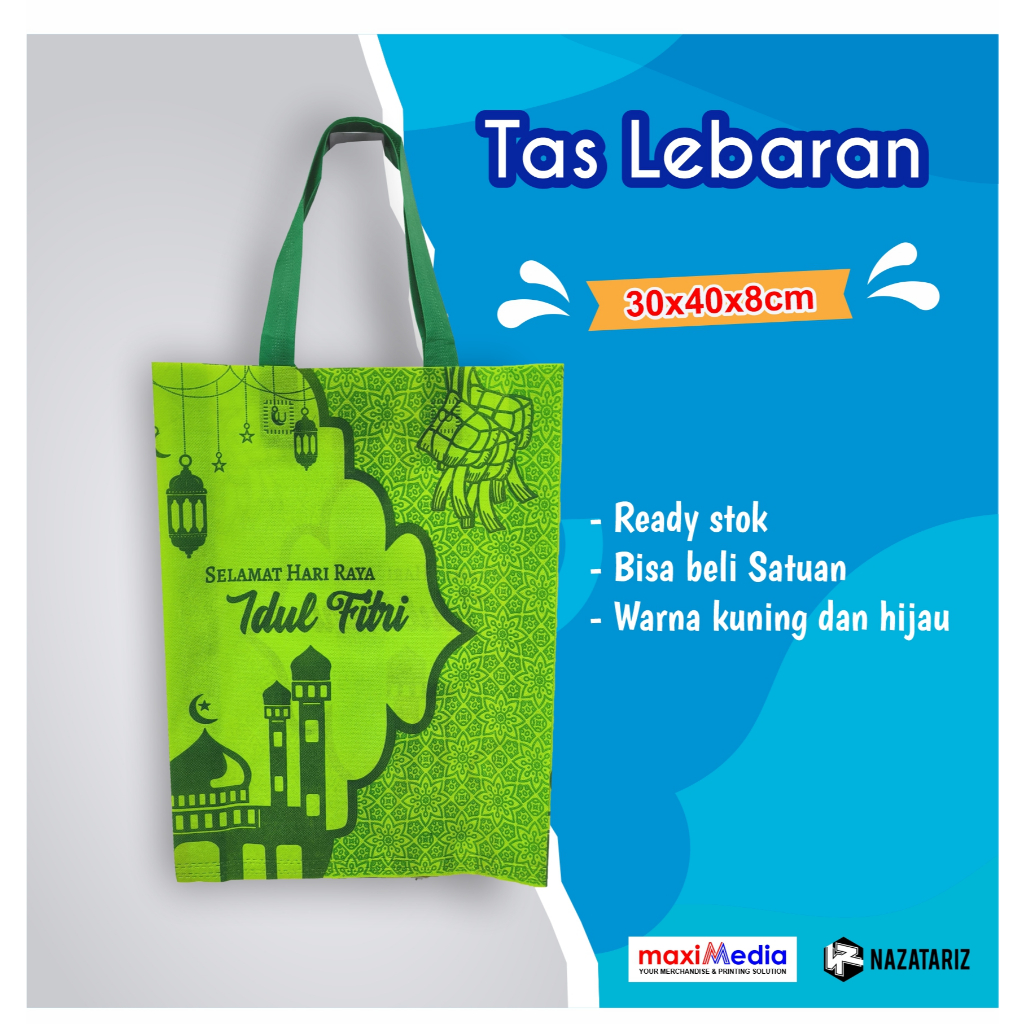Jual Tas spunbond goodiebag lebaran idul fitri/ tas parcel lebaran ...