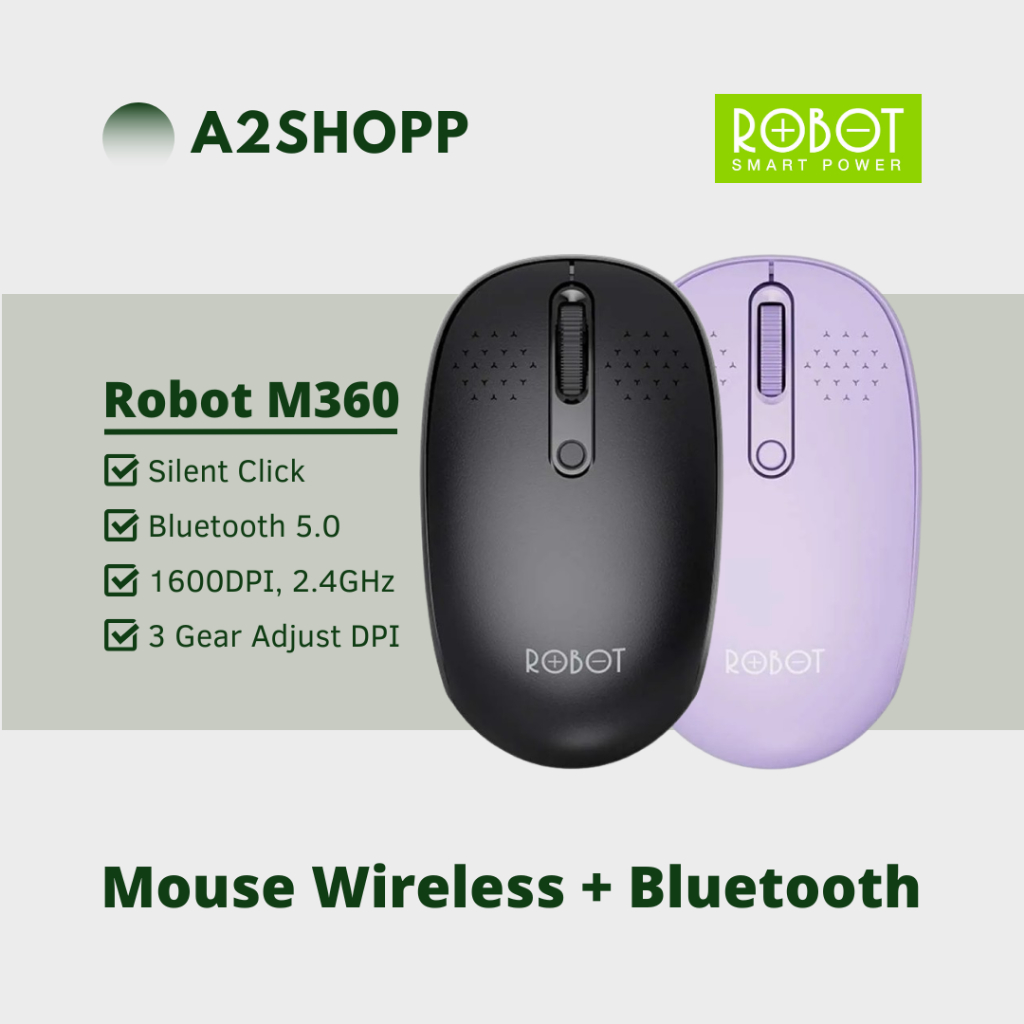 Jual Mouse Robot M360 Bluetooth Wireless Dual Mode Connection Wireless ...