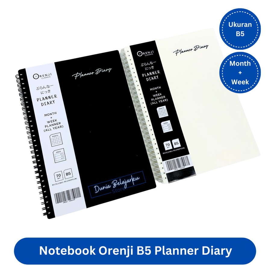 Jual Notebook Orenji Diary B5 Month Week Daily Planner Buku Agenda ...
