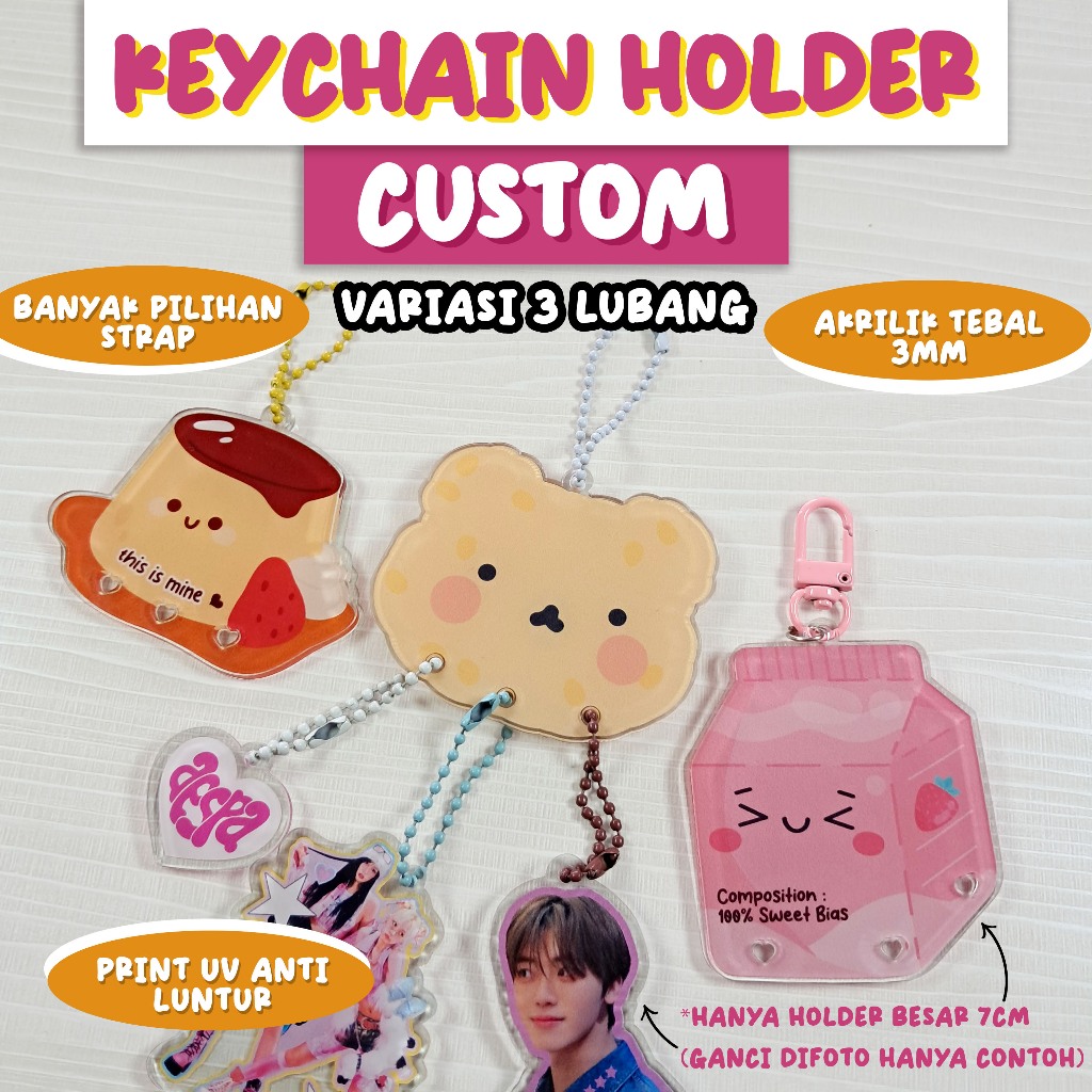Jual Keychain Holder Custom / Holder Gantungan Akrilik Print UV Bebas ...
