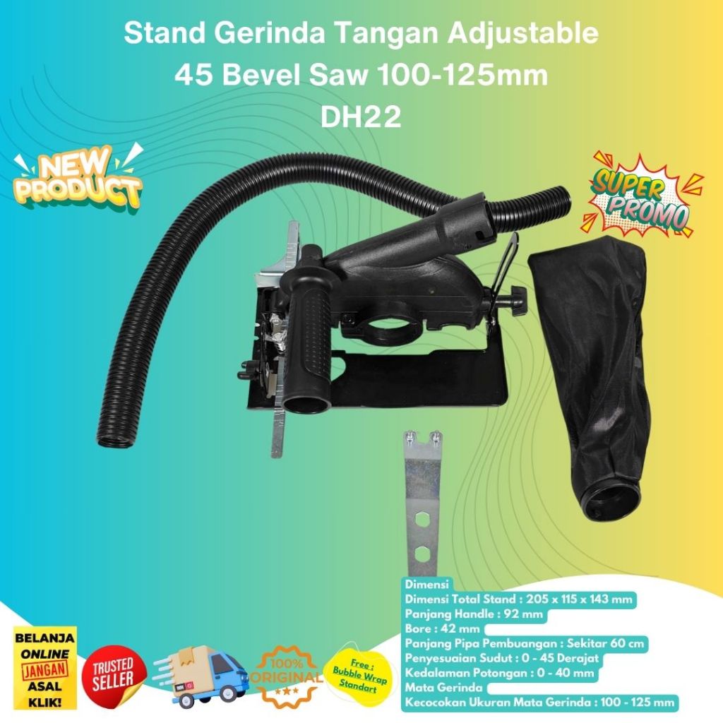 Jual Stand Gerinda Tangan Adjustable 45 Bevel Saw 100-125mm DH22 Stabil Kuat | Shopee Indonesia