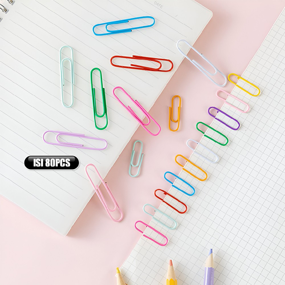 Jual Paper Clip Warna Metalic Isi 80pcs Klip Kertas Warna Macaron ...