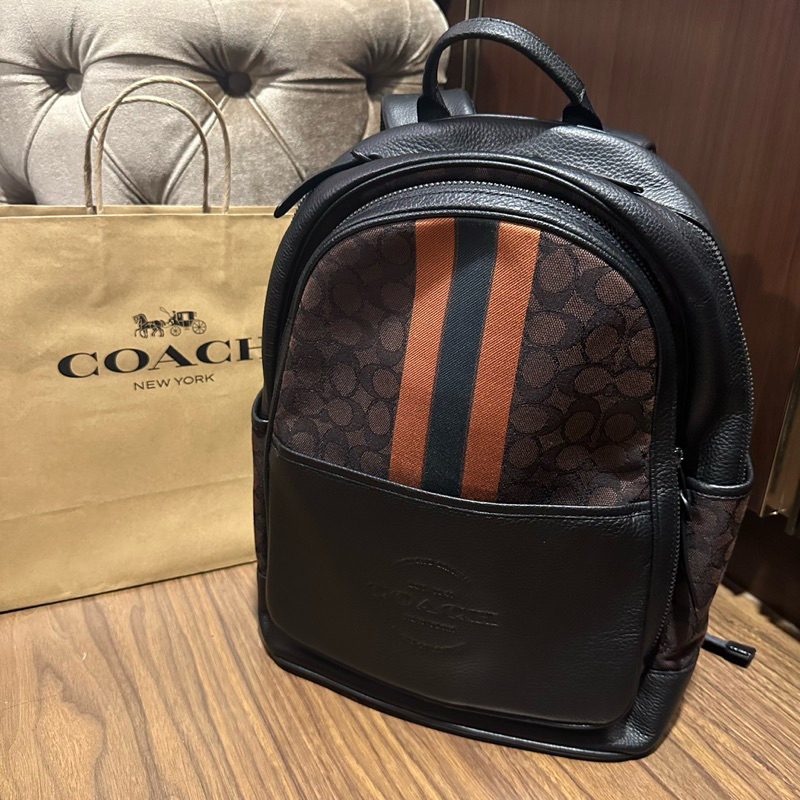 Jual COACH MEN SIGNATURE BACKPACK RANSEL ORIGINAL BROWN BLACK TAS ...