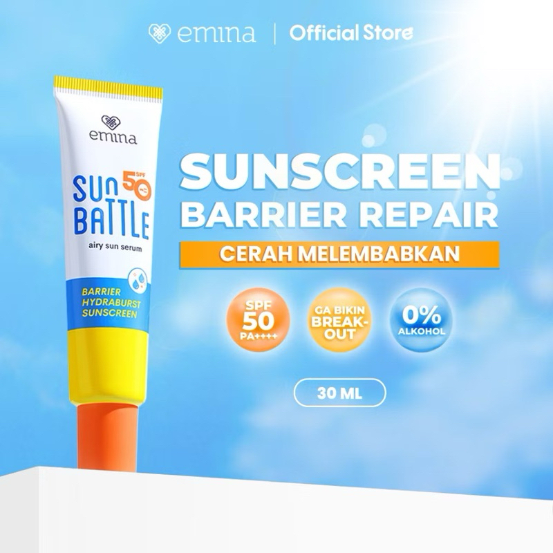 Jual Emina Sun Battle Spf 50 Pa++++ Barrier Hydraburst Sunscreen 30ml | Shopee Indonesia