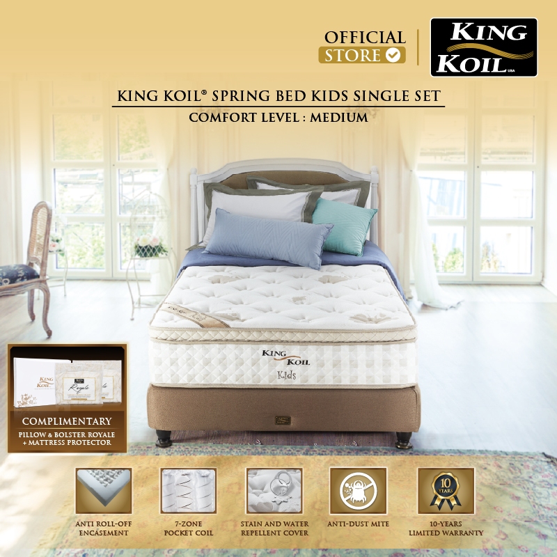 Jual KING KOIL Kids Single Set - Kasur Spring Bed [Full Set] | Shopee ...