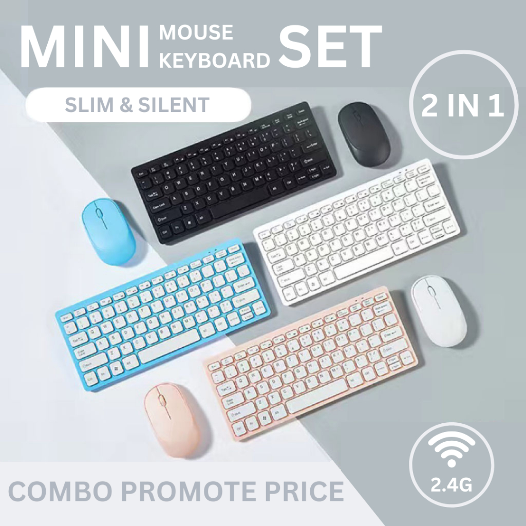 Jual MINI Mouse Keyboard SET Color Wireless Mouse Wireless Silent Cute ...