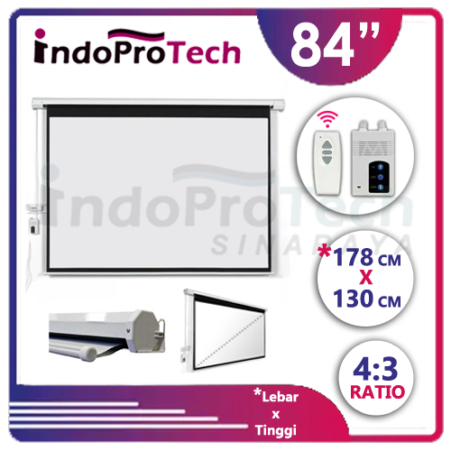 Jual Layar Proyektor Motorized 84 inch Rasio 4:3 | Screen Projector ...
