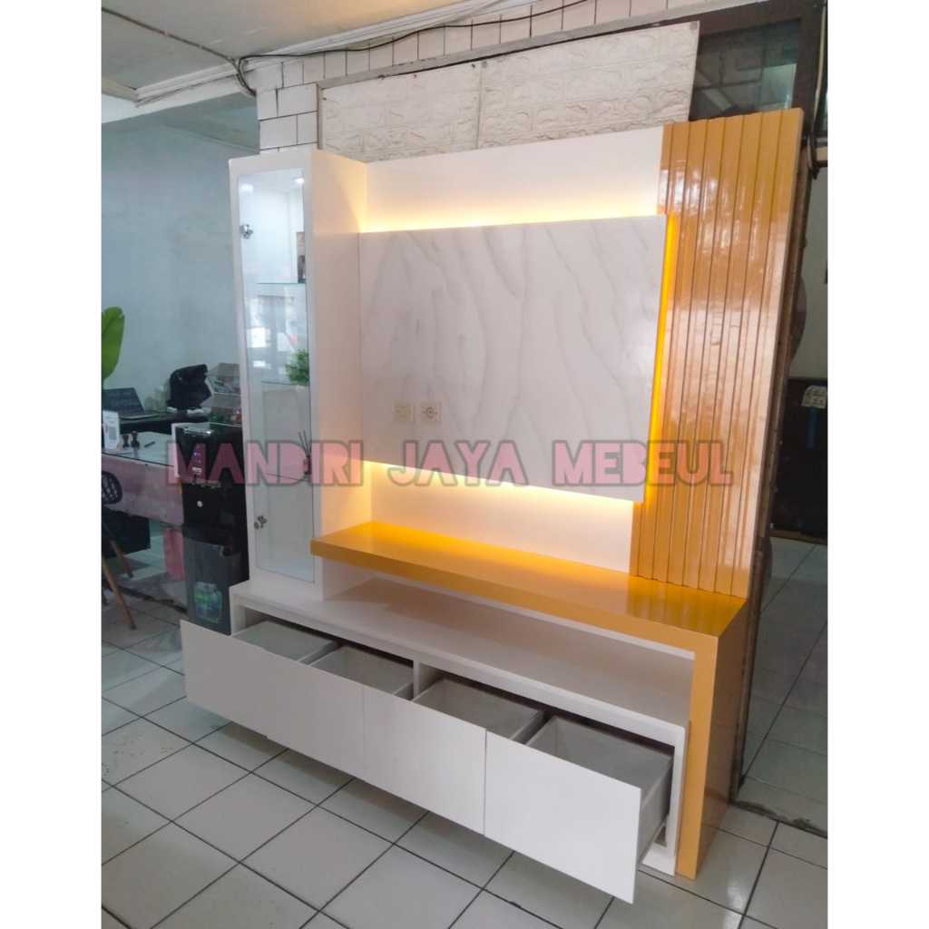 Jual Backdrop TV LED Minimalis - Ruang lebih Rapi, Styliah dan Modern ...