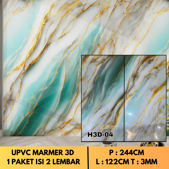 Jual Marmer UPVC 3D 1 Paket Isi 2 Lembar Motif Marble Aesthetic ...