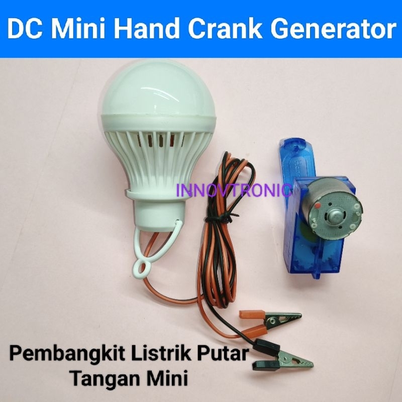 Jual Mini DC Hand Crank Generator Pembangkit Listrik Tegangan DC Putar ...