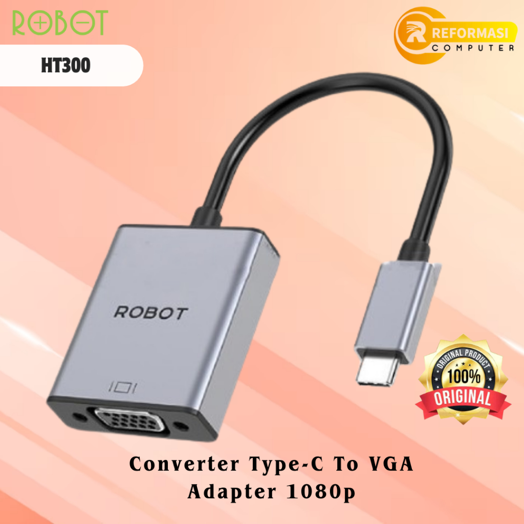 Jual Converter Robot HT300 Type-C To VGA Adapter 1080p Laptop Macbook ...