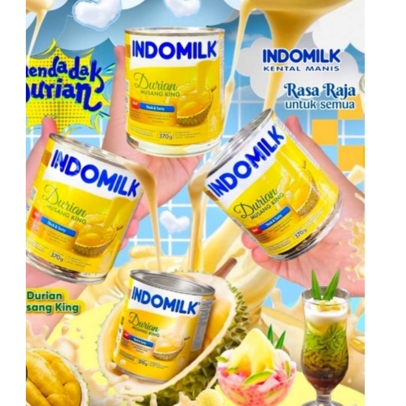 Jual indomilk susu kental manis rasa durian musangking 370 gram ...