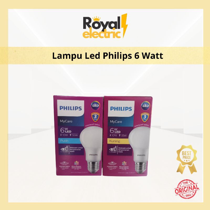 Jual Lampu Led Philips 6 Watt (Cool Daylight & Warm White) | Shopee Indonesia