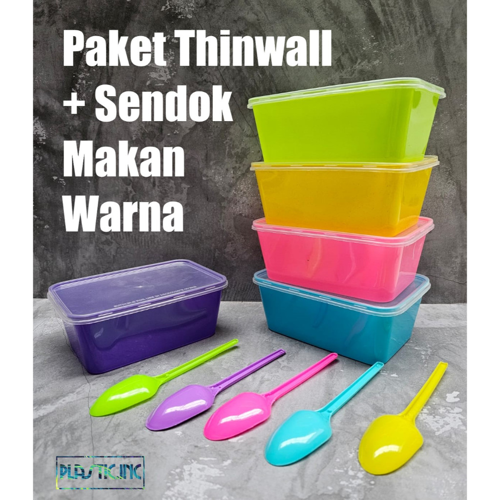 Jual PAKET Thinwall 1000 ml Warna/Box Kotak Plastik Warna/Thinwall ...