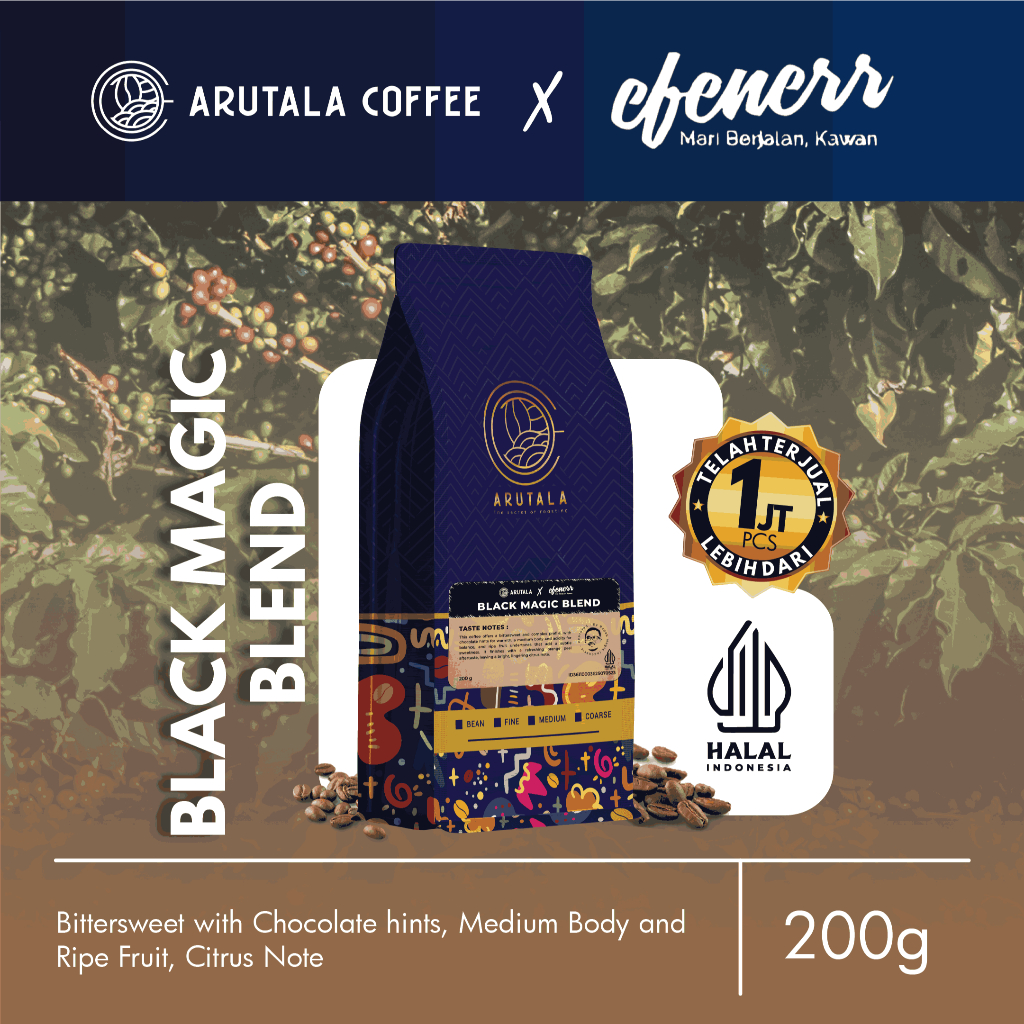 Jual ARUTALA x Efenerr Black Magic Blend Coffee 200gr | Shopee Indonesia
