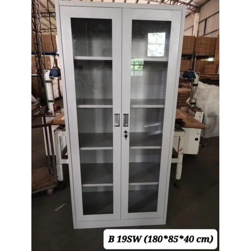 Jual LEMARI FILE BESI PINTU KACA / LEMARI ARSIP BESI | Shopee Indonesia