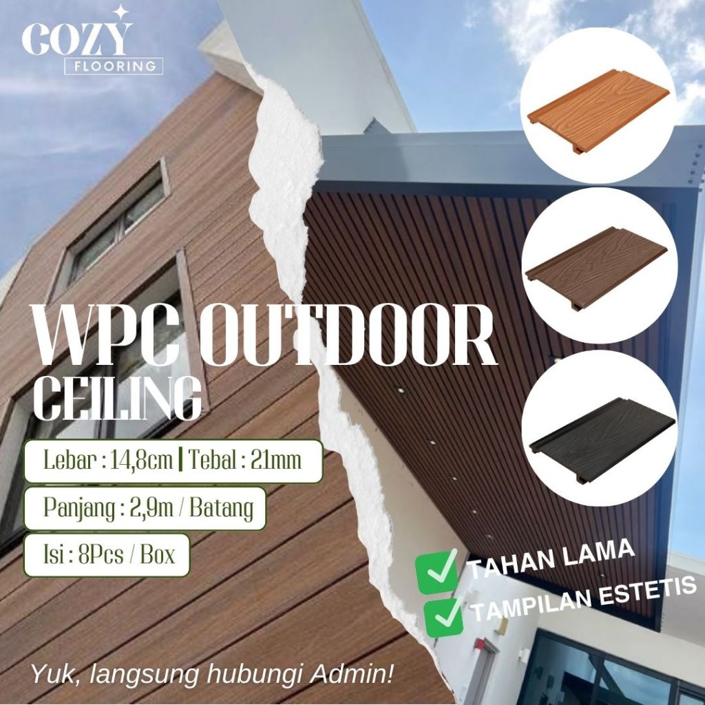 Jual WPC Outdoor ceiling motif serat kayu | dinding / plafond wpc ...