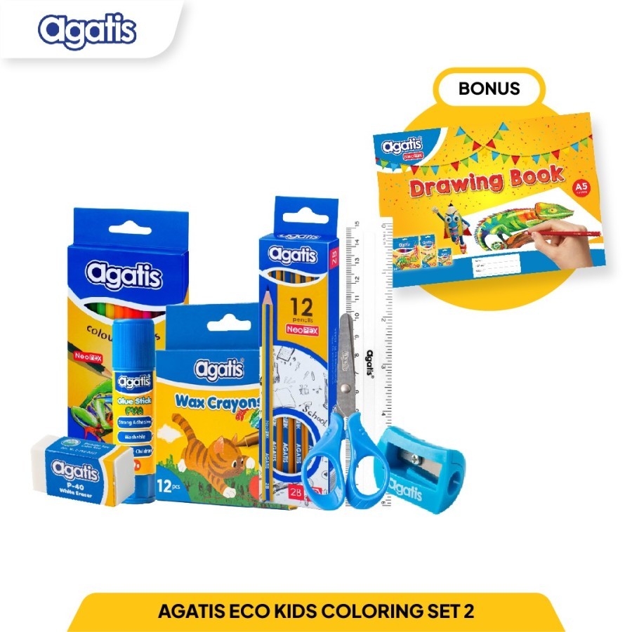 Jual AGATIS - Paket Alat Tulis dan Mewarnai Lengkap For Kids | Shopee ...