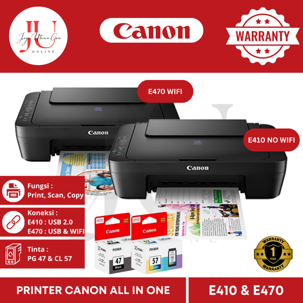 Jual Printer Canon Pixma E410 (Print Scan Copy) Original Printer E 410 ...