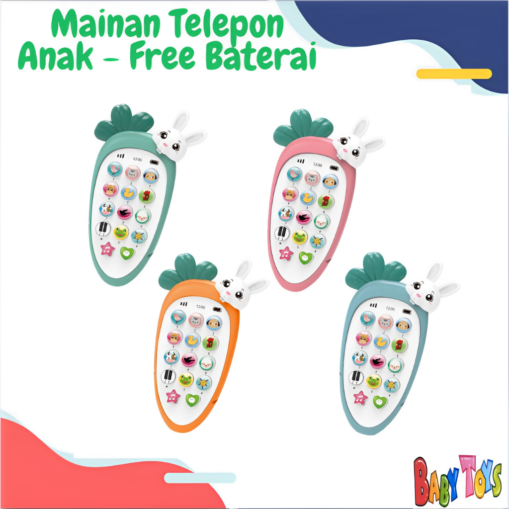 Jual BabyToys Mainan Edukasi Anak Bayi Handphone Bunyi Telepon Silikon ...