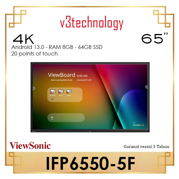 Jual ViewSonic IFP6550-5F ViewBoard 65" 4K Interactive Flat Panel 65 inch | Shopee Indonesia
