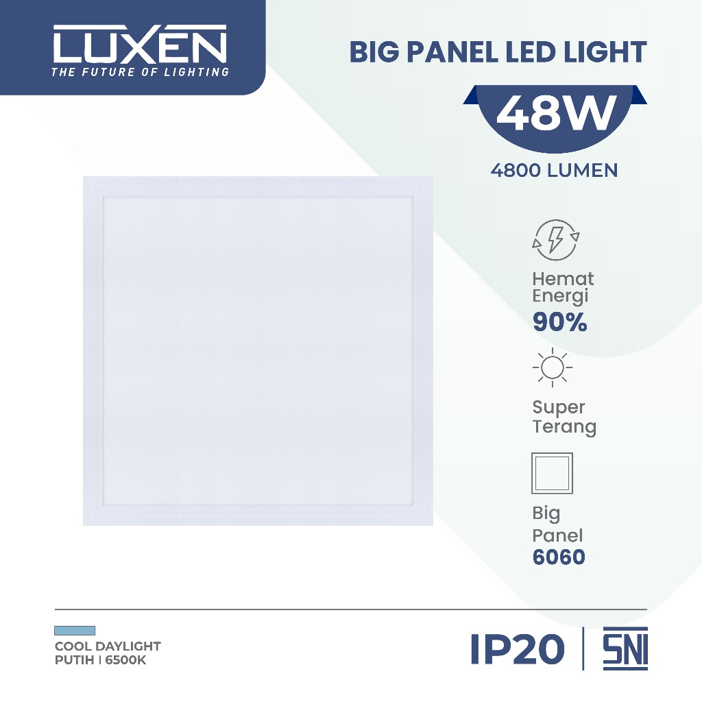 Jual LUXEN LAMPU DOWNLIGHT LED BIG PANEL INBOW PERSEGI 48 Watt Cahaya ...