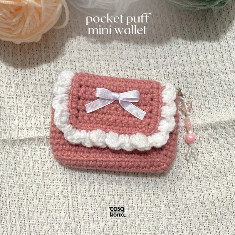 Jual (READY) pocket puff wallet crochet | rajutan dompet | Shopee Indonesia