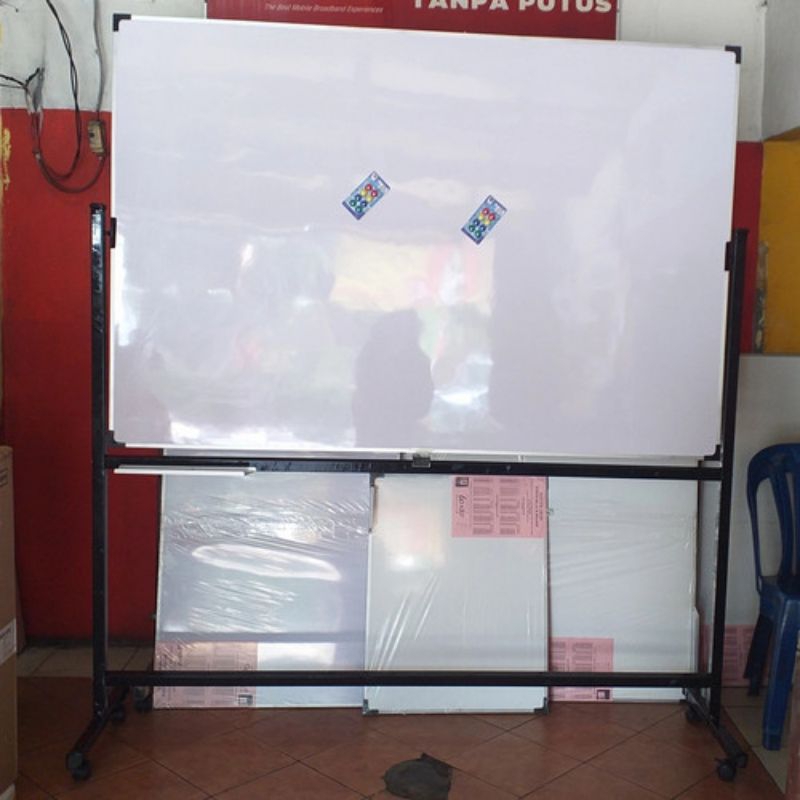 Jual Papan Tulis Whiteboard Standing Double Face 120 × 100 cm | Shopee ...