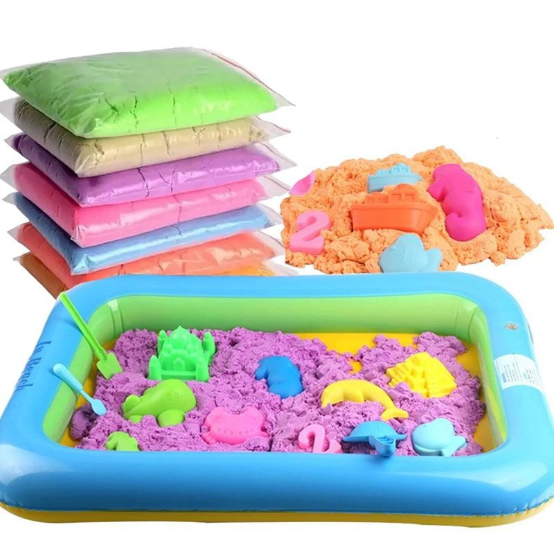 Jual Mainan Pasir Ajaib Set Anak 1Kg Magic Sand Bisa 2 Warna Tatakan ...