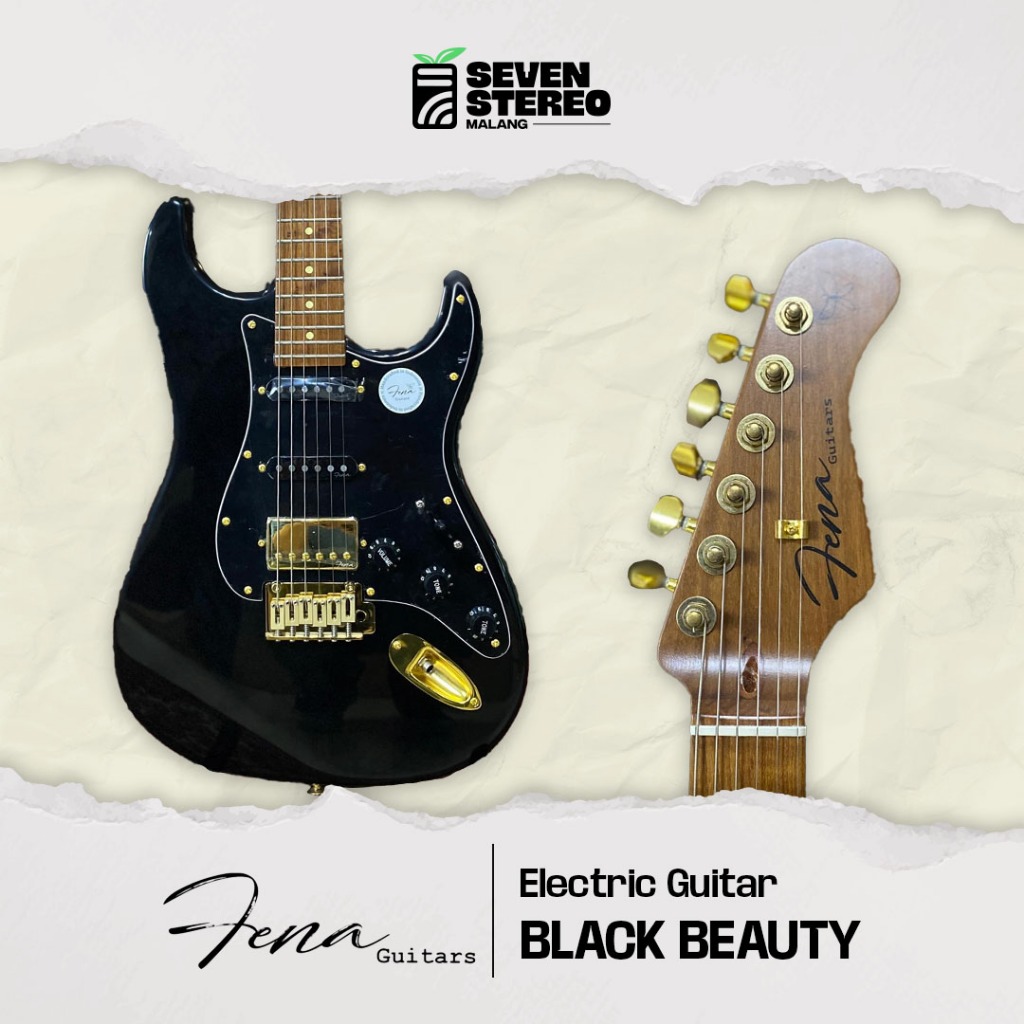 Jual Fena ST HSS Blackbeauty Black Beauty Electric Guitar –GItar ...