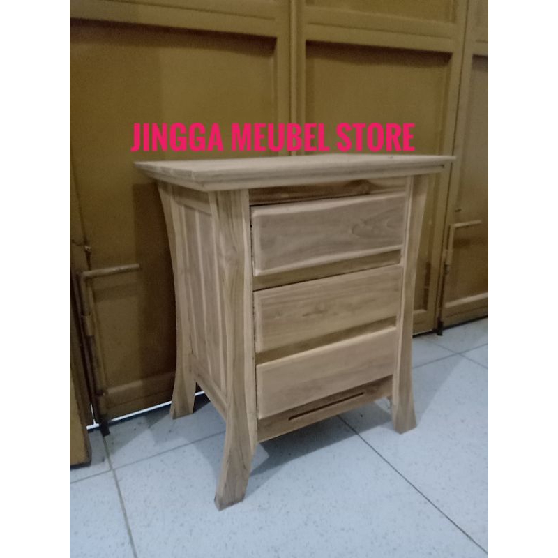 Jual Nakas Jati Meja Nakas Minimalis 3 Lacik Custom Ukuran | Shopee ...