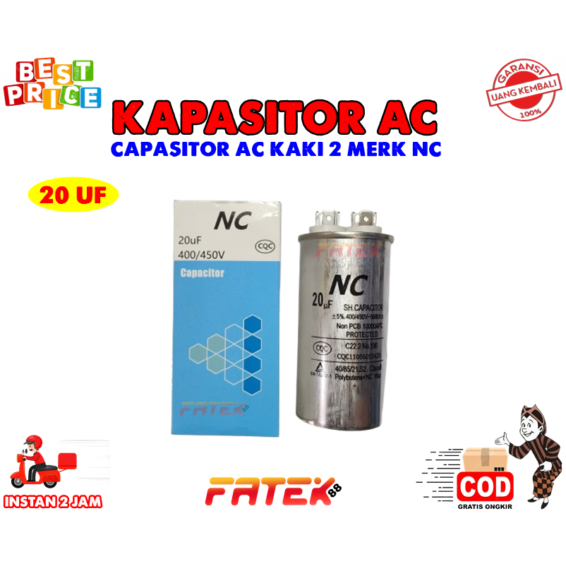 Jual KAPASITOR NC 20UF | RUNNING CAPACITOR 20 MIKRO | KAPASITOR STARTING 2 KAKI 20 MICRO | ALCO ...