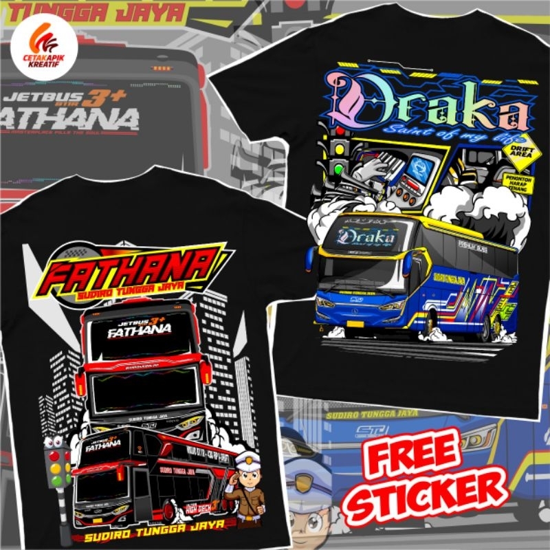 Jual (free sticker + ganci)KAOS BUS DRAKA FATHANA VALLEY SUDIRO TUNGGA ...