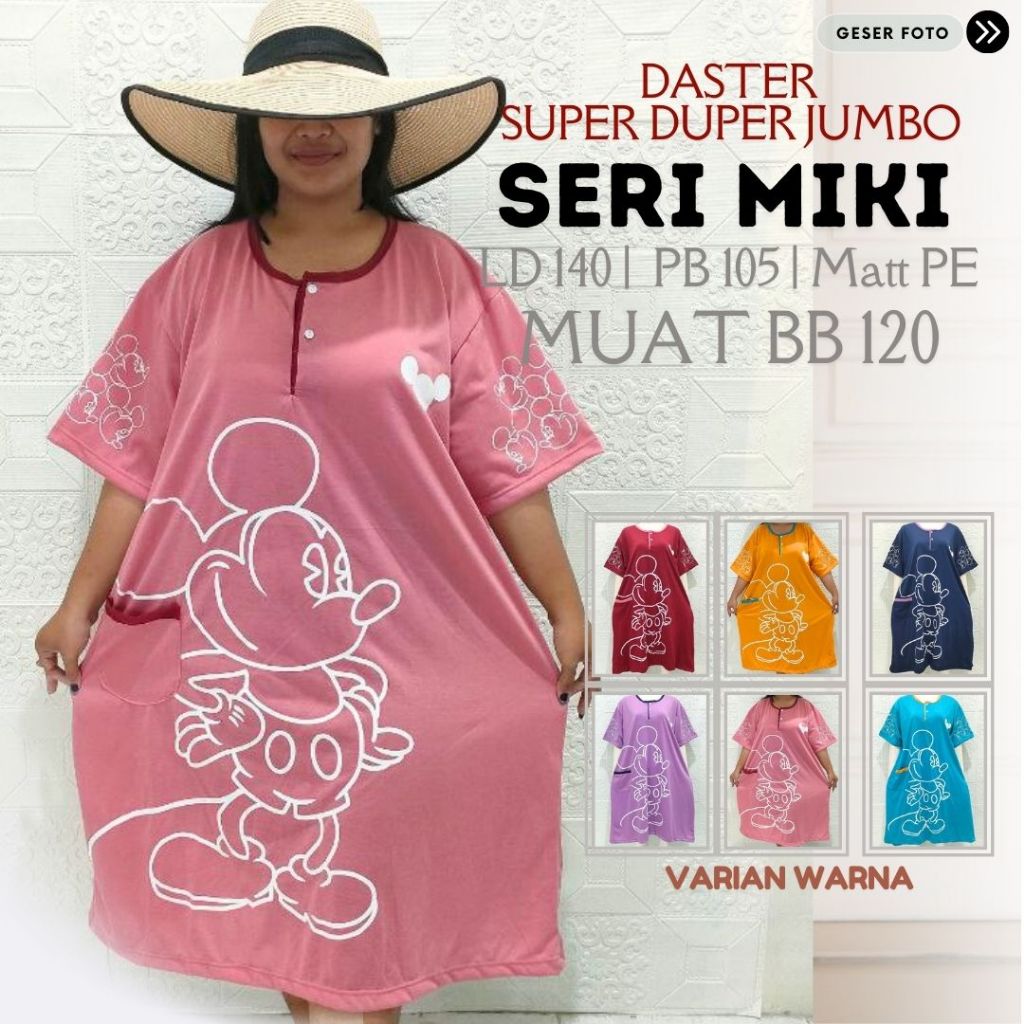 Jual (Dst Super Duper Jumbo) Daster Tidur Wanita Bahan Kaos Lingkar ...
