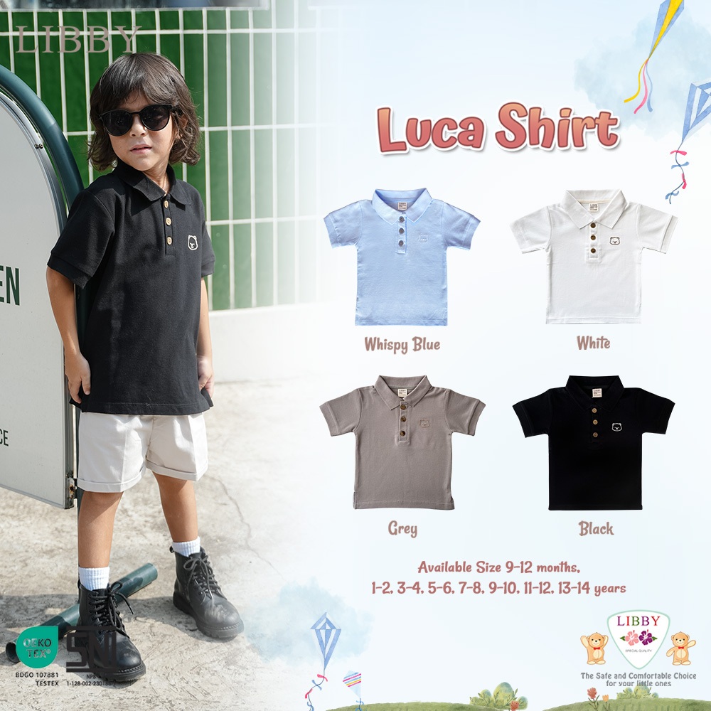Jual LIBBY Earth Kaos Polo Anak Kerah Bordir Laki-laki Luca Shirt 9 Bulan - 14 Tahun (1PCS ...