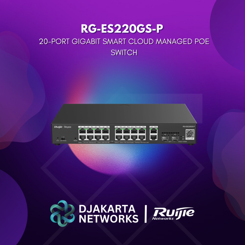 Jual RUIJIE REYEE RG-ES220GS-P 20-Port Gigabit Smart POE Switch, 16 PoE ...