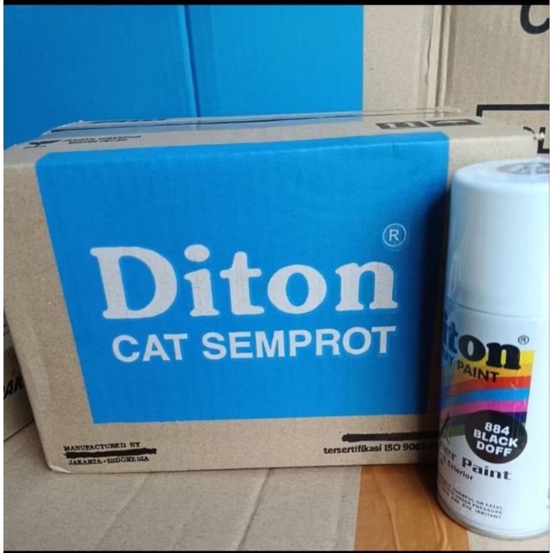 Jual PAKET USAHA 1 DUS pilok diton spray paint 884 Black doff 150cc ...