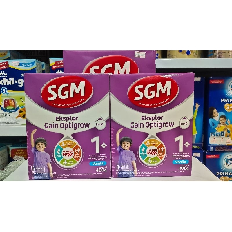 Jual SGM gain optigrow 1+ rasa vanila | Shopee Indonesia