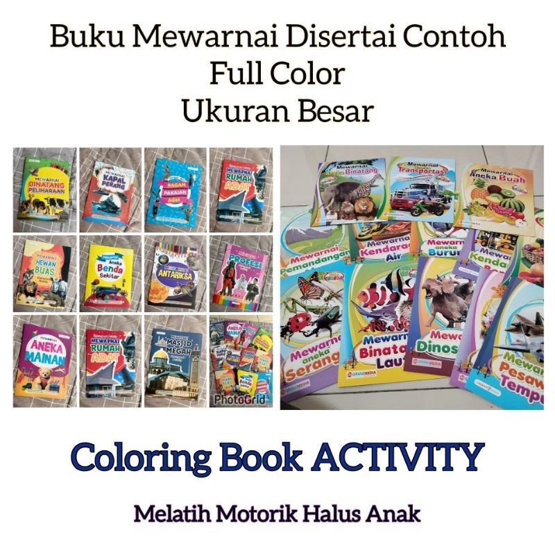 Jual Buku Anak Mewarnai disertai Contoh Coloring Book Activity Ukuran ...