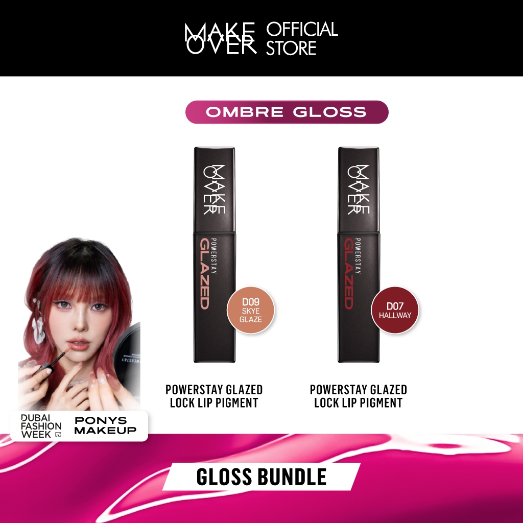 Jual MAKE OVER Gloss Bundle: Duo Glazed Lock Lip Pigment 2 Pcs - The ...