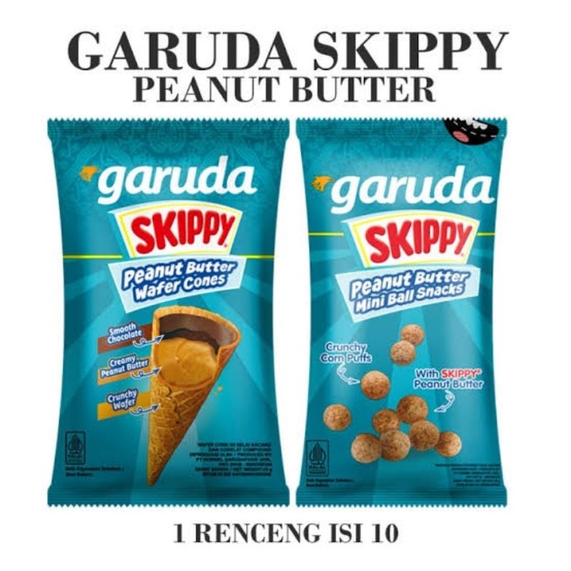 Jual Garuda Skippy Peanut Butter Wafer Cones 15gr / Mini Ball Snack ...