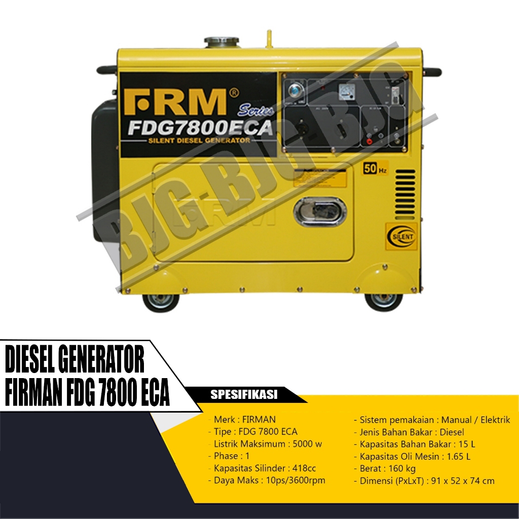 Jual MESIN GENSET / SILENT DIESEL GENERATOR FIRMAN FDG 7800 ECA SOLAR ...