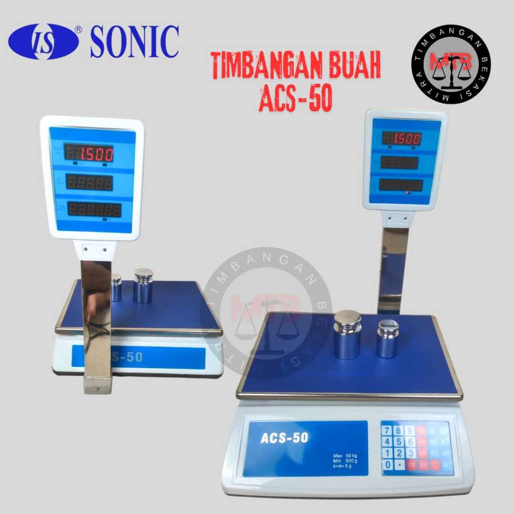 Jual timbangan buah SONIC ACS-P 50KG/ timbangan buah 50 kg | Shopee ...