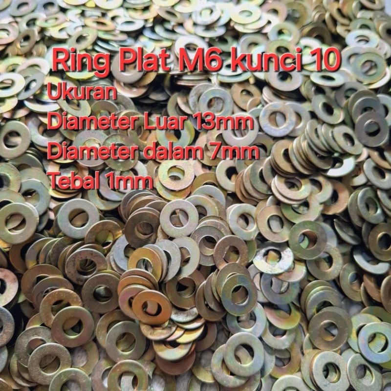 Jual [100Pcs] Ring Plat M6 Baut Kunci 10 | Shopee Indonesia