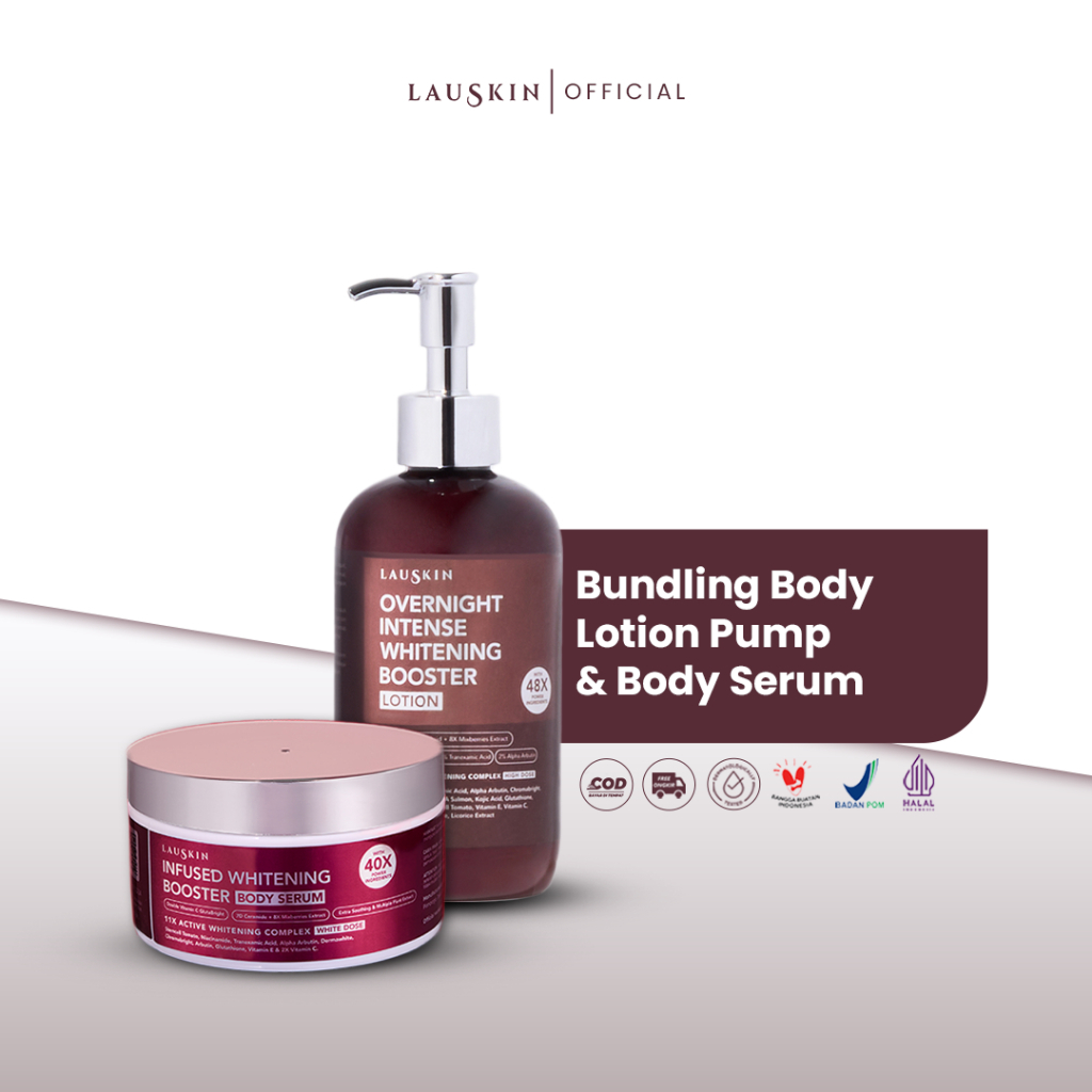 Jual [Puncak Sale 5.5] Lauskin Paket Glowing - Body Serum & Body Lotion ...