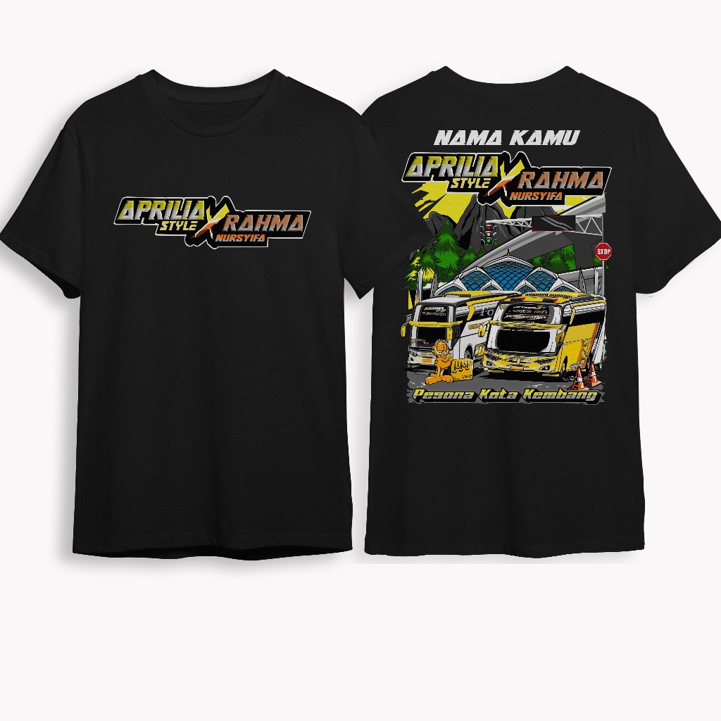 Jual CUSTOM NAM KAOS BUS RAHMA NURSYIFA X APRILIA STYLE ANAK BAJU BUS ...