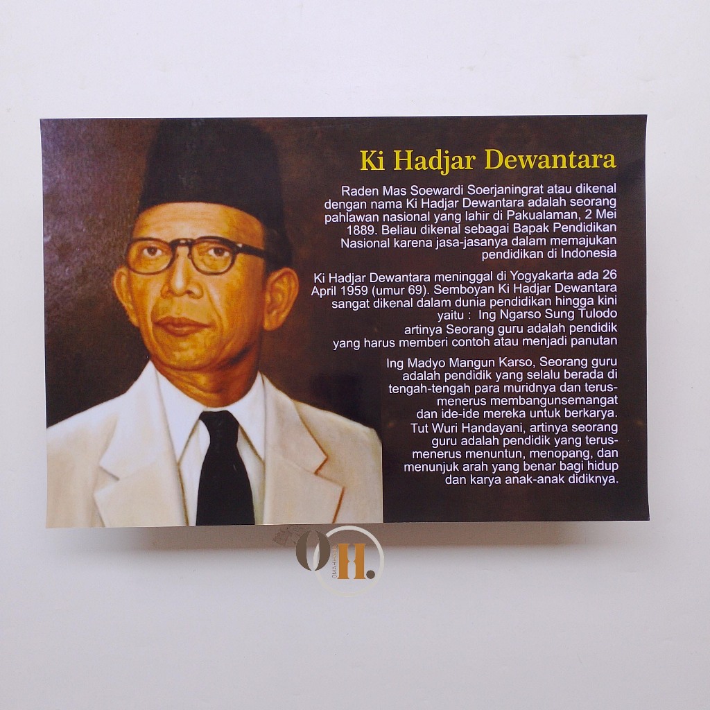 Jual Poster Ki Hajar Dewantara - Poster sekolah - Poster Tokoh Nasional ...