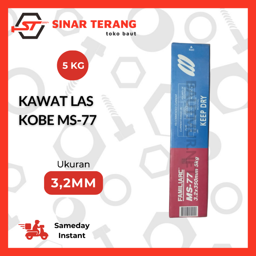 Jual (5KG) Kawat Las KOBE MS77 3.2mm / Welding Electrode | Shopee Indonesia