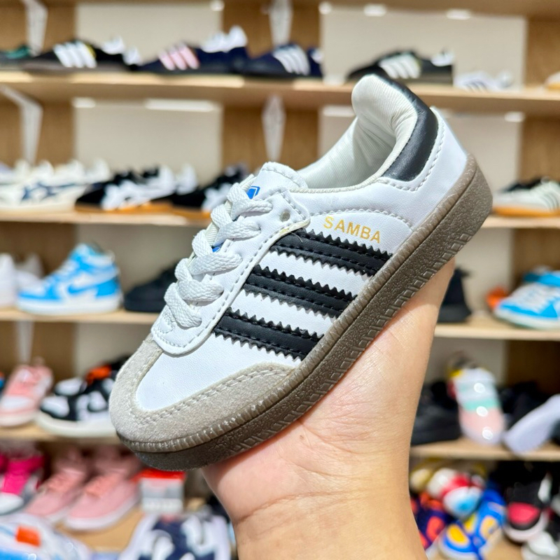 Jual SBR Sepatu Anak Best seller Model Tali Adidas Samba Putih Hitam ...