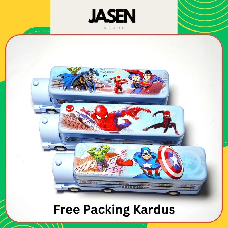 Jual Kotak Tempat Pensil Model Bus Karakter Avengers Superhero ...